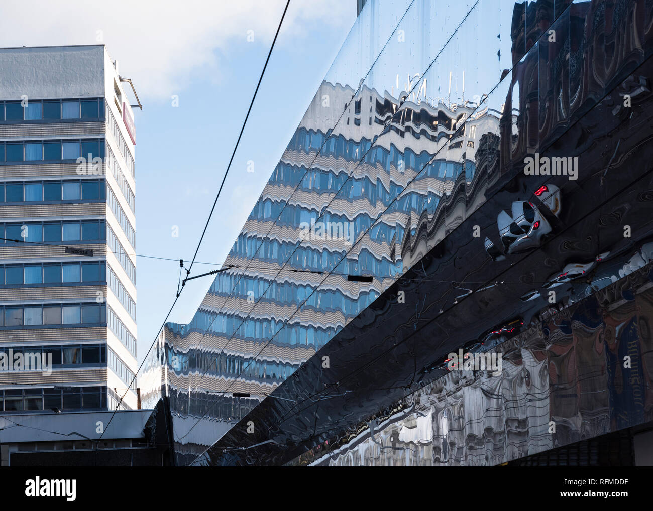 New Street Station exterior reflecting the street and buildings Stock ...