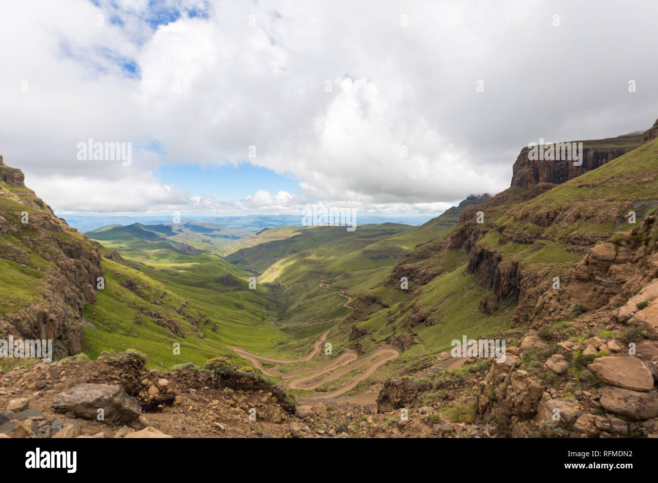 Sani Pass view from above Stock Photo - Alamy