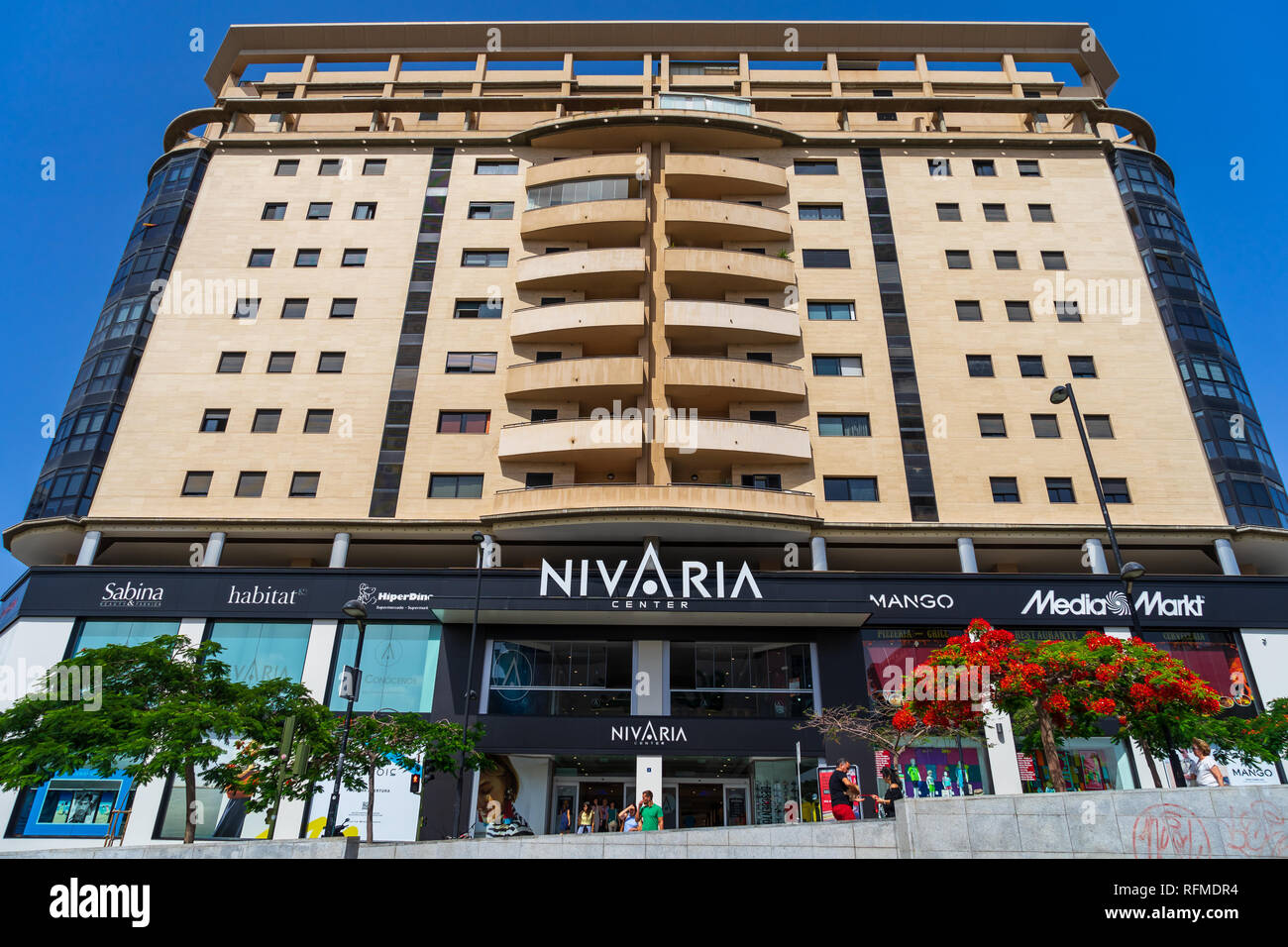 SANTA CRUZ, CANARY ISLANDS, SPAIN - JULY 28, 2018: The facade of ...