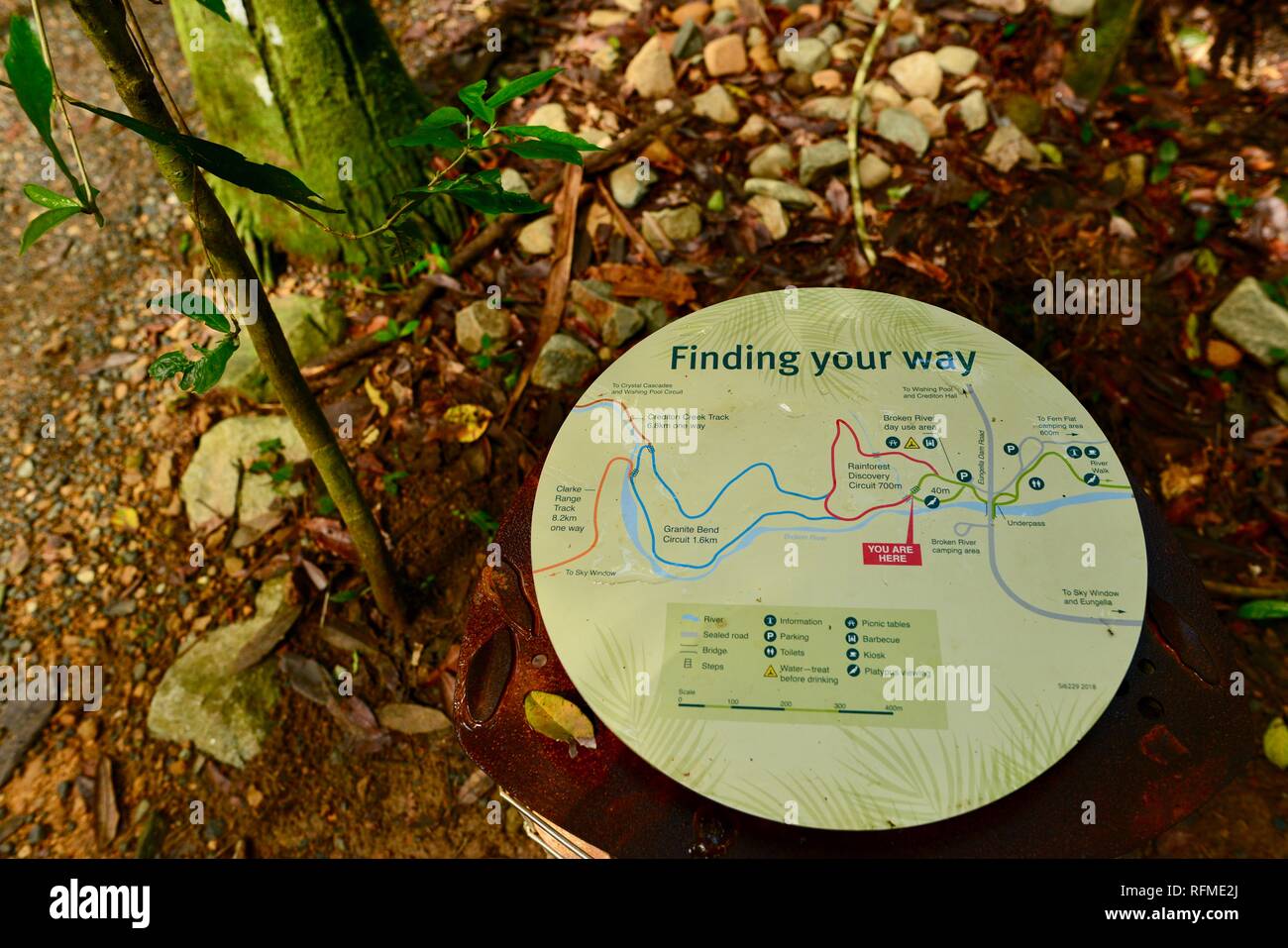 Finding your way sign, Granite bend track to broken river, Eungella ...