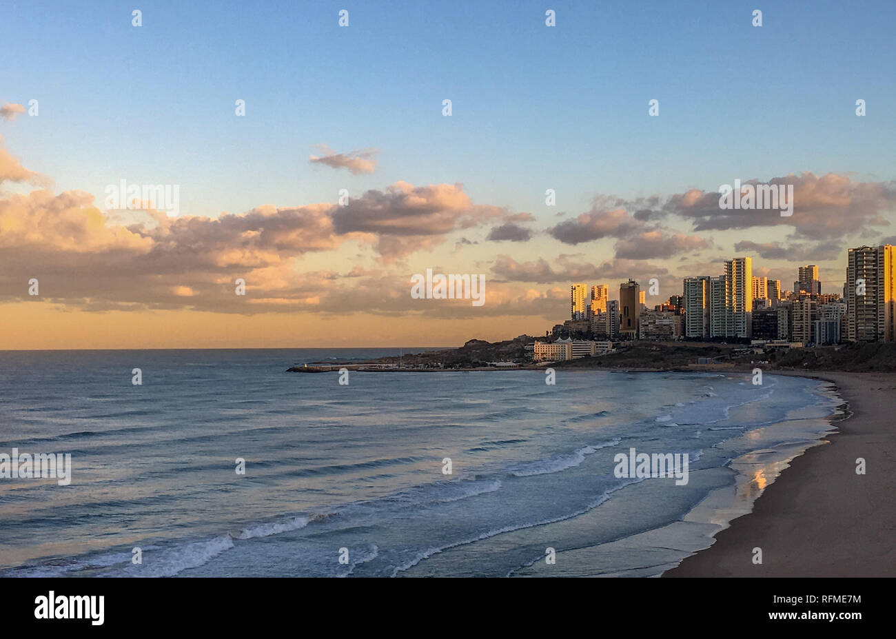 Coastline of Downtown Beirut, Lebanon, at Sunset Stock Photo - Alamy