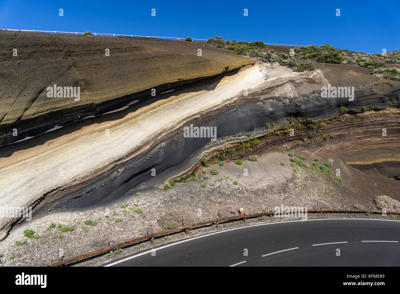 La Tarta del Teide - geological formation of solidified lava flows. Tenerife. Canary Islands ...