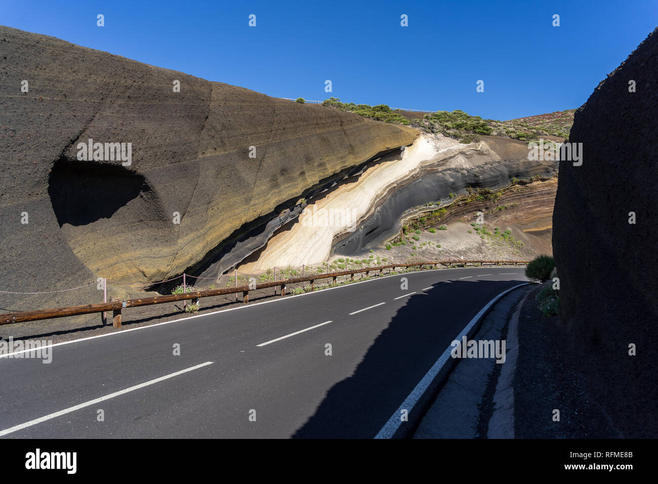 La Tarta del Teide - geological formation of solidified lava flows. Tenerife. Canary Islands ...