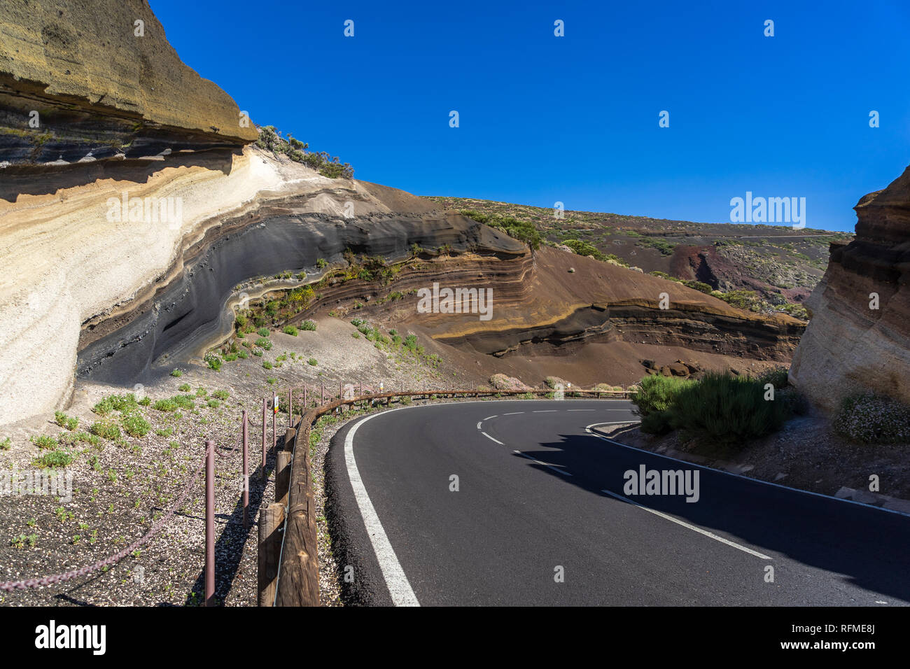 La Tarta del Teide - geological formation of solidified lava flows. Tenerife. Canary Islands ...