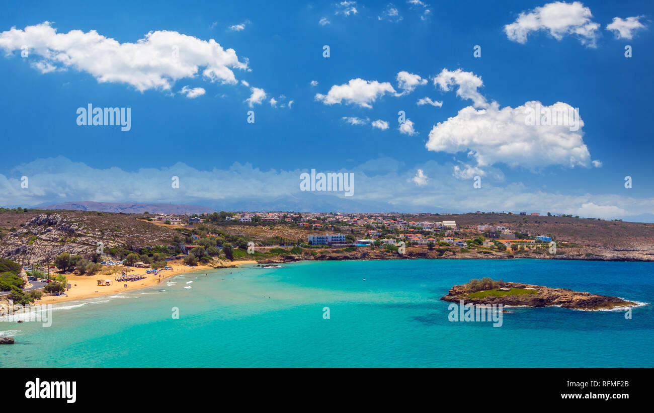 Kalathas beach, Crete Island, Greece. Kalatha is one of the best ...