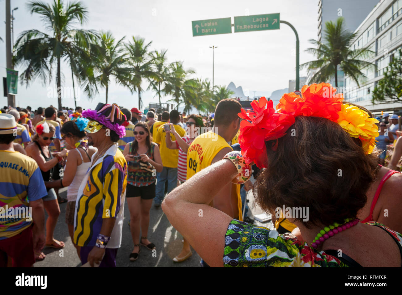 RIO DE JANEIRO - FEBRUARY 07, 2015: Brazilian carnivalgoers dress up ...