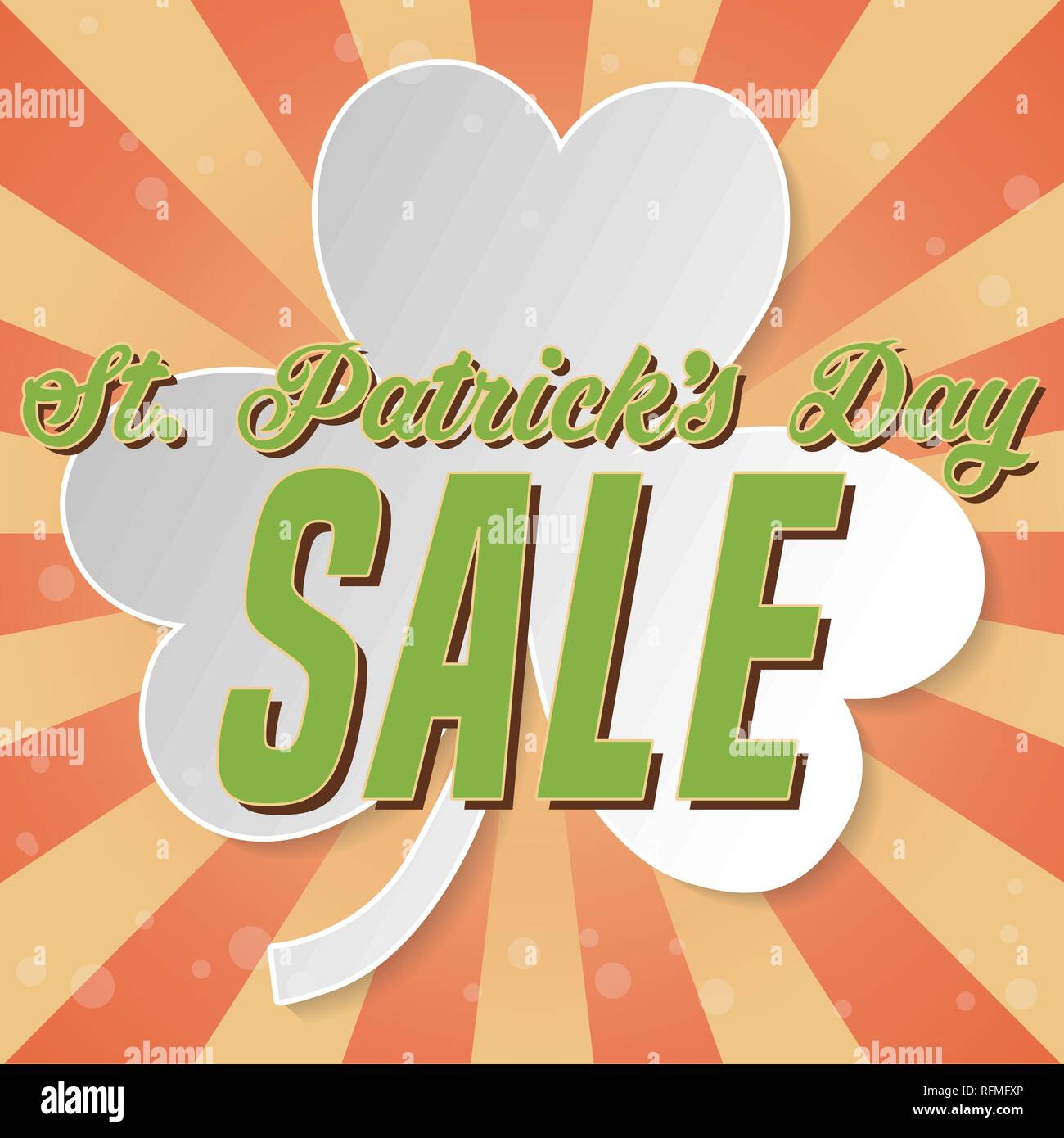 St. Patrick 's Day sale banner. Composition with clover and ray from ...