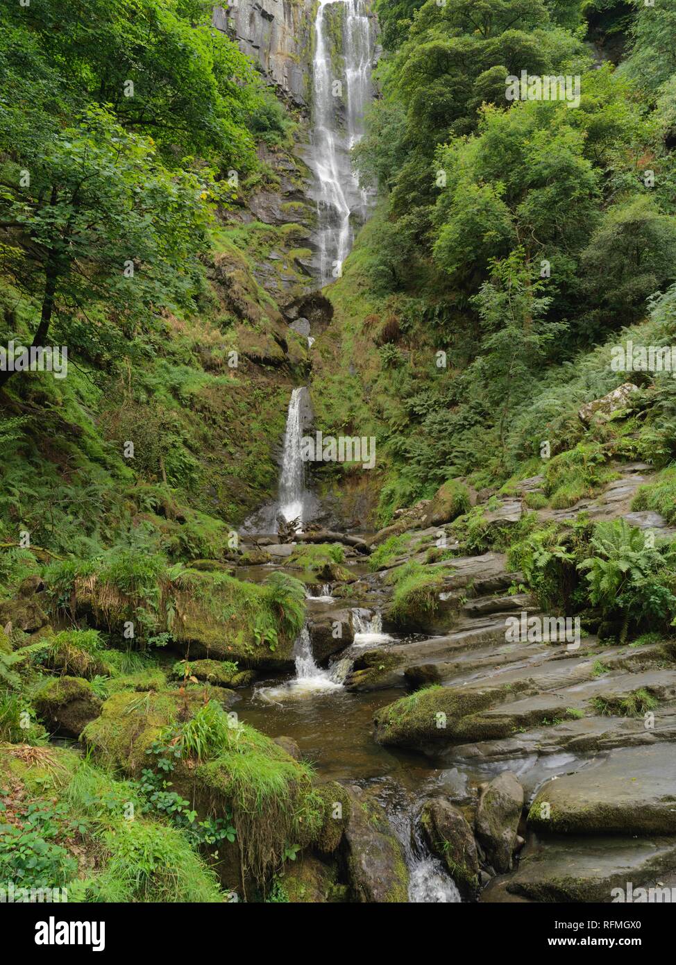 Pistyll Rhaeadr waterfall near Llanrhaeadr-ym-Mochnant Stock Photo - Alamy