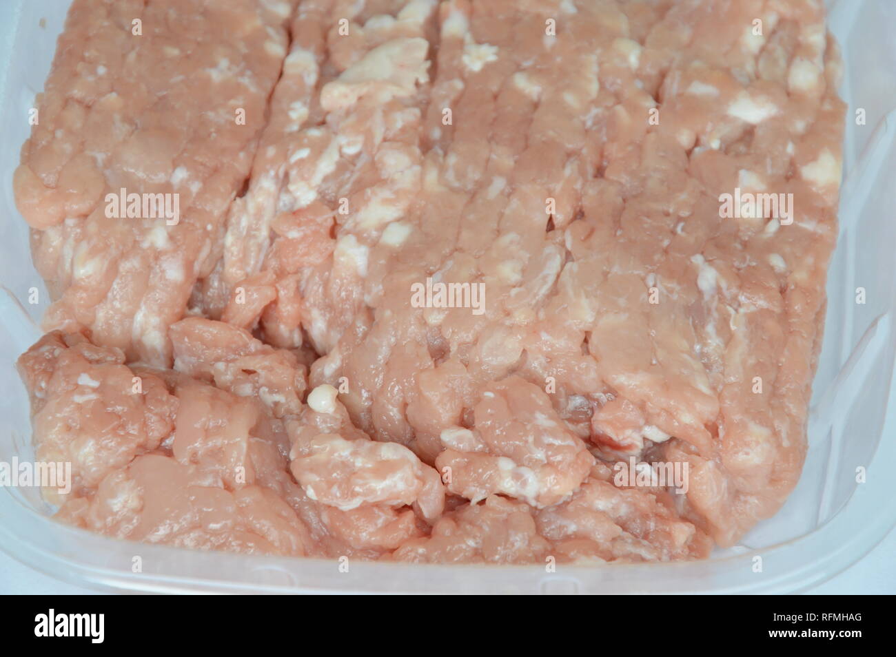 raw minced pork in plastic tray Stock Photo - Alamy