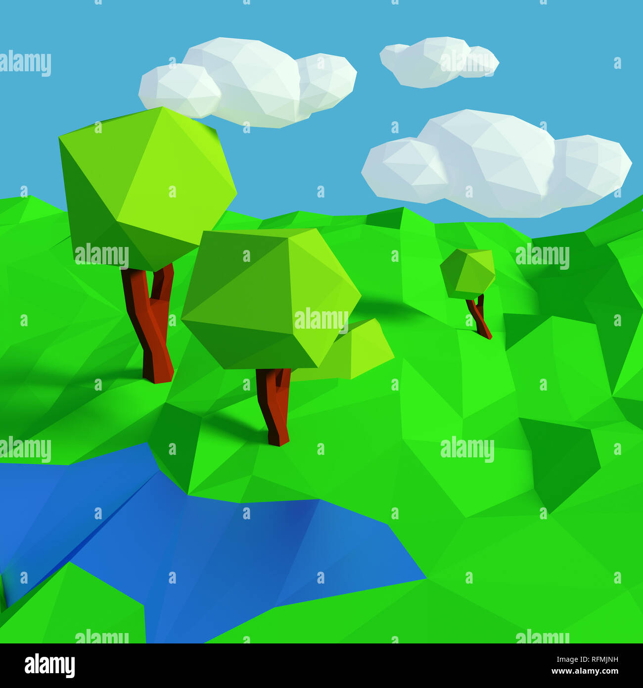 Low poly landscape hi-res stock photography and images - Alamy