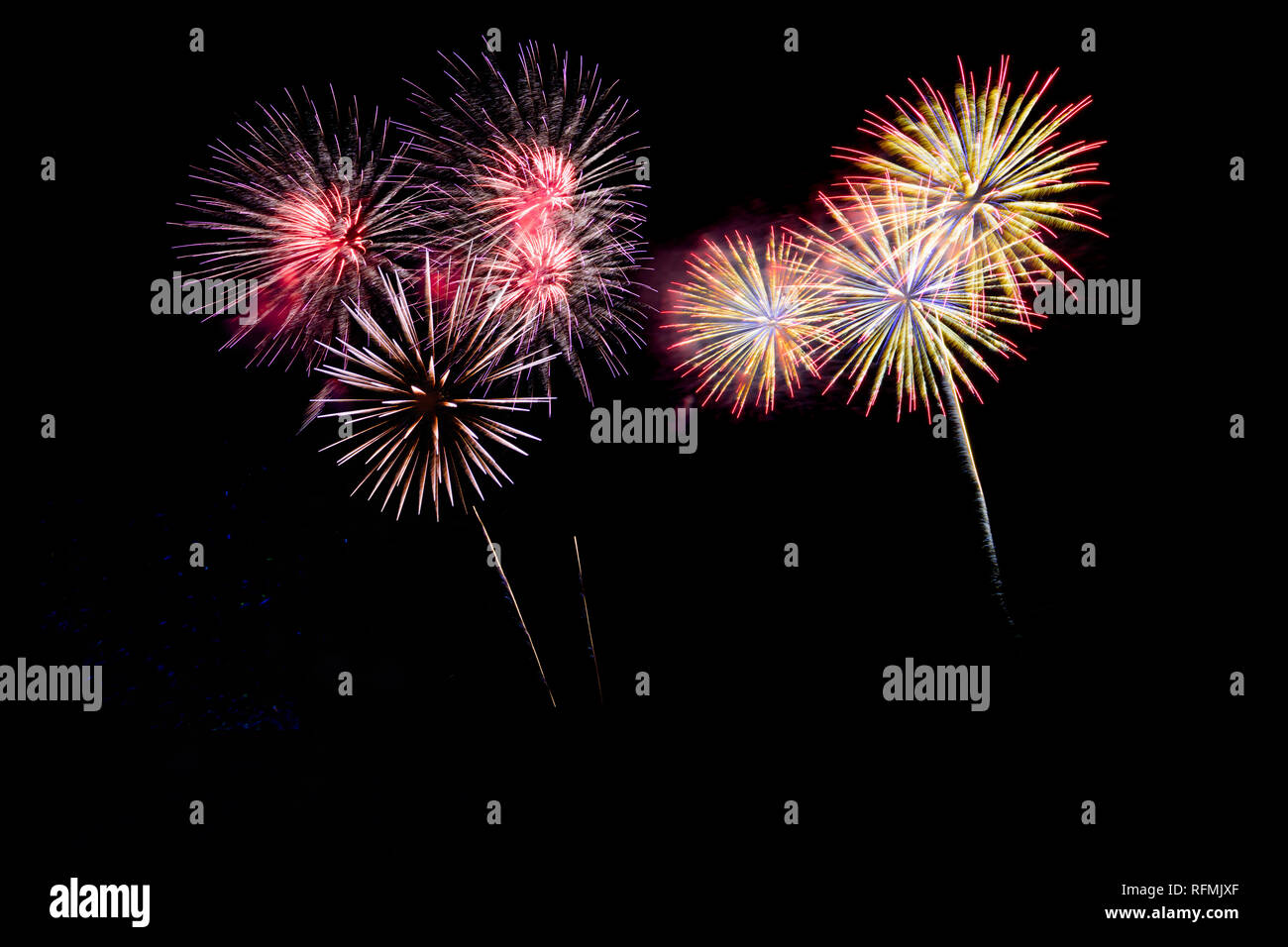 Abstract colored firework background with free space for text Stock ...