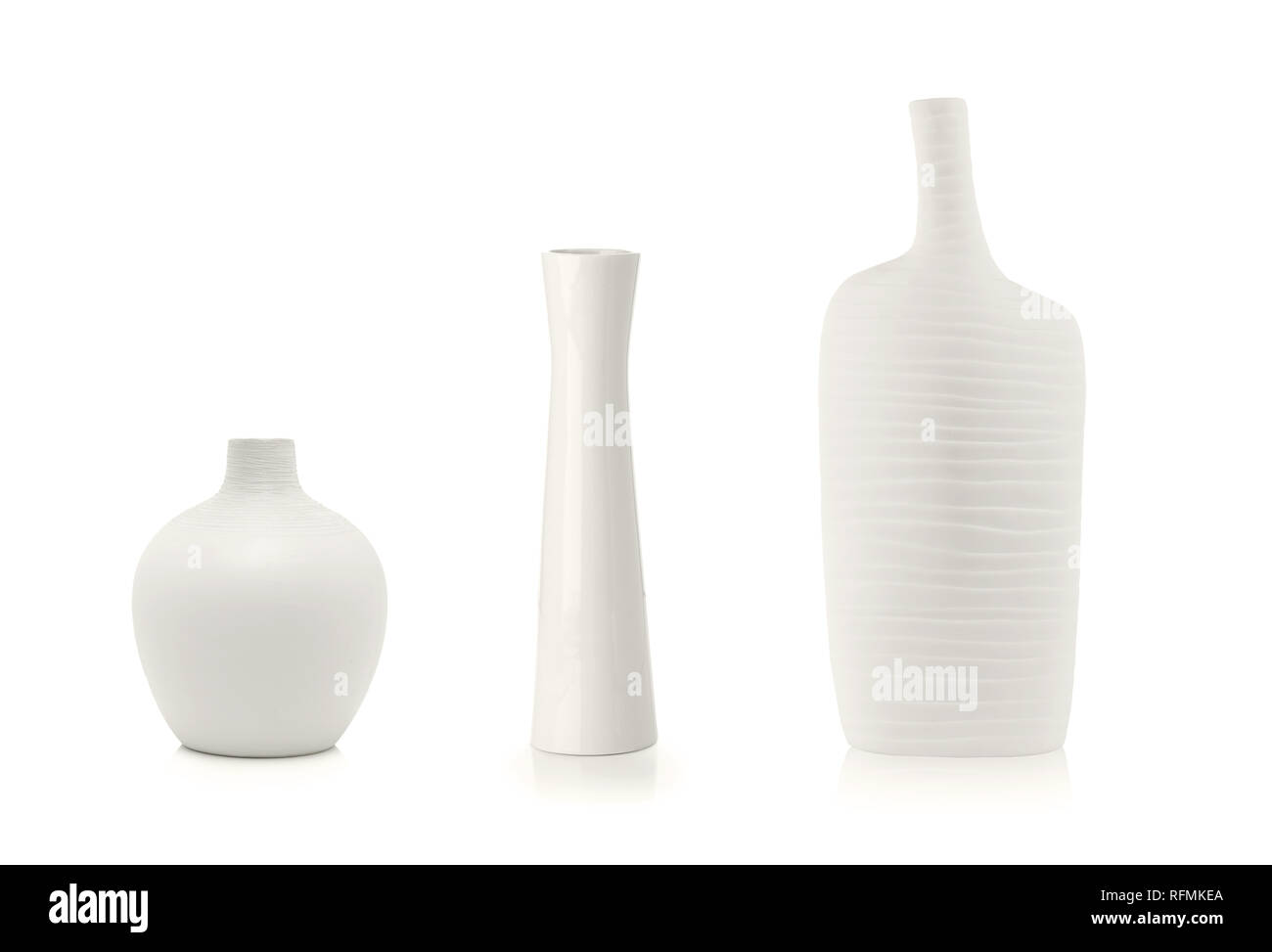 White vases isolated on white Stock Photo - Alamy