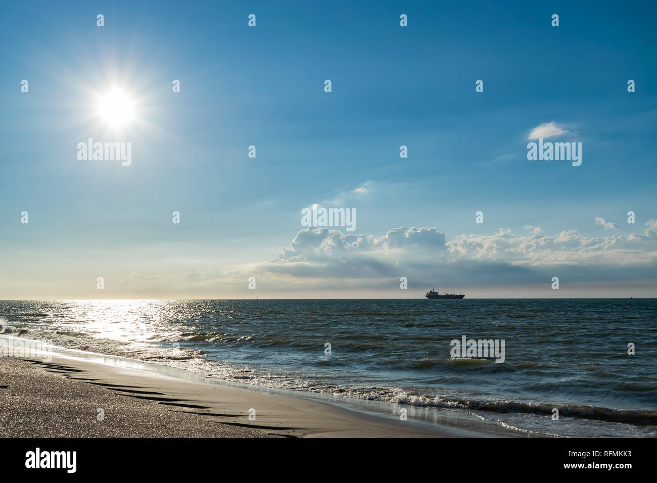 Nature, water, environment and paysage concept: view of the North Sea ...