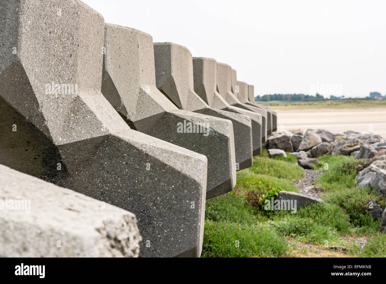Breakwater concrete blocks protection coast hi-res stock photography ...