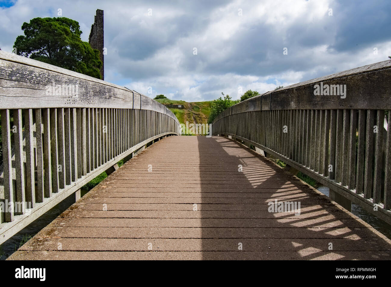 Walking bridge at Trim Castle Stock Photo - Alamy