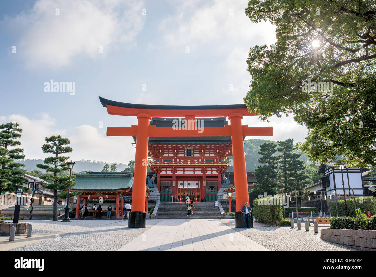 First gate to Inari shrine, in Fushimi ward in Kyoto, Japan Stock Photo ...