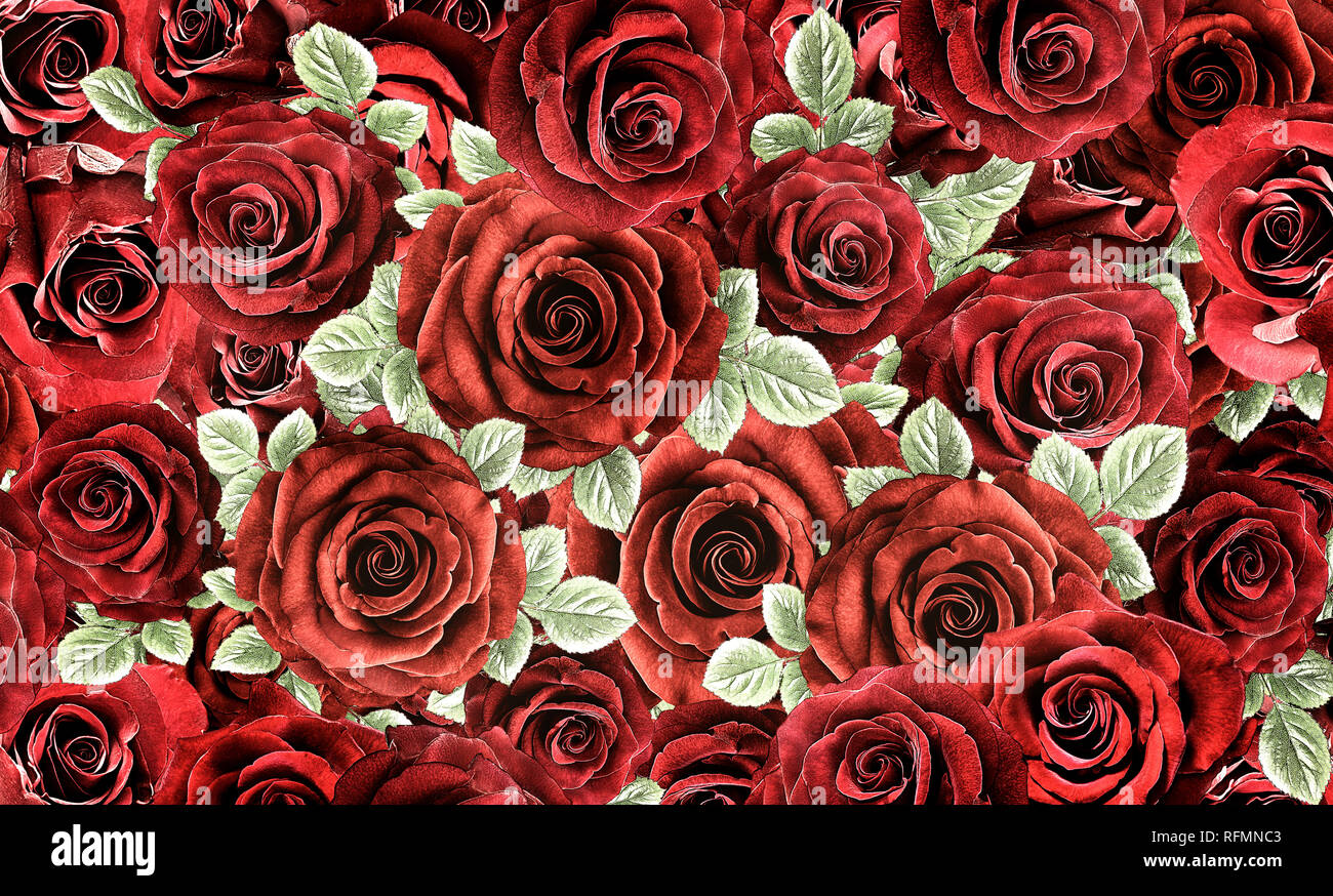 Roses Art Design .Valentine's background with roses. Valentines day ...
