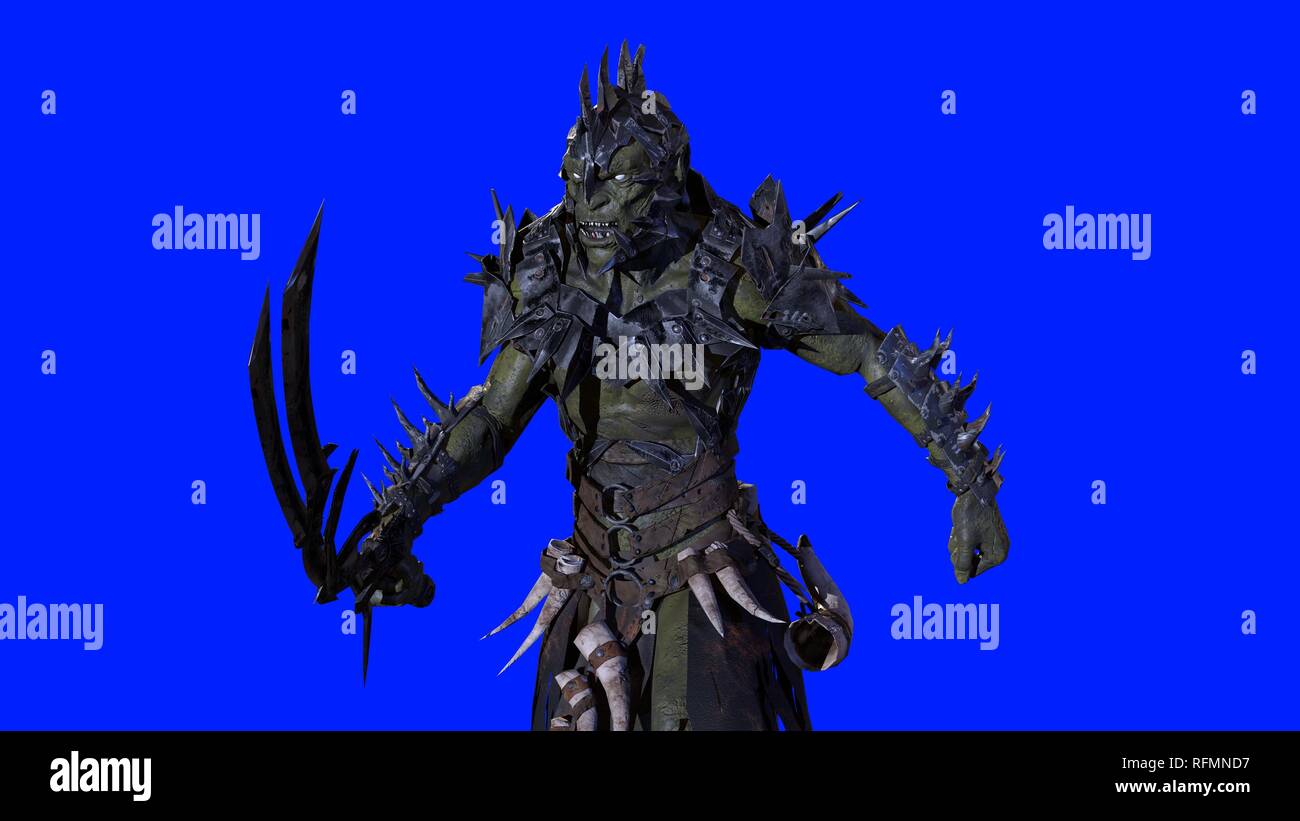 ferocious orc fighter Stock Photo - Alamy