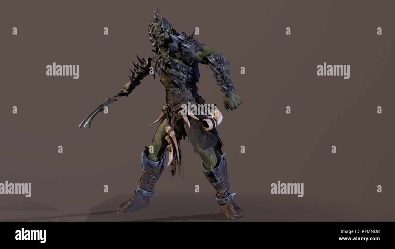 ferocious orc fighter Stock Photo - Alamy