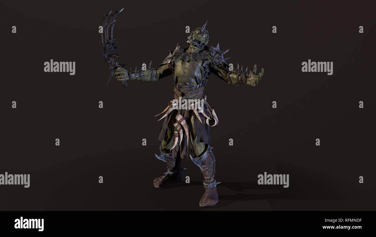 ferocious orc fighter Stock Photo - Alamy