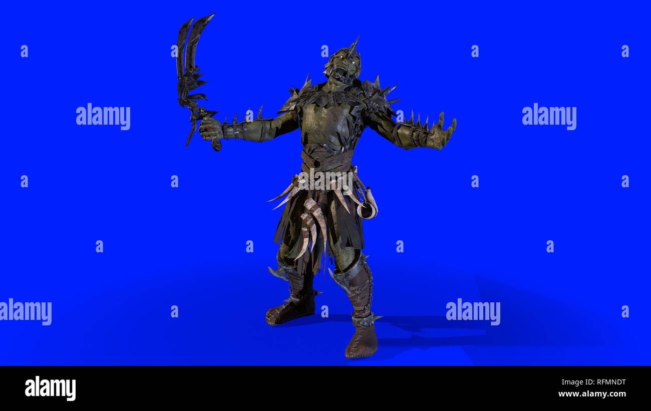 ferocious orc fighter Stock Photo - Alamy