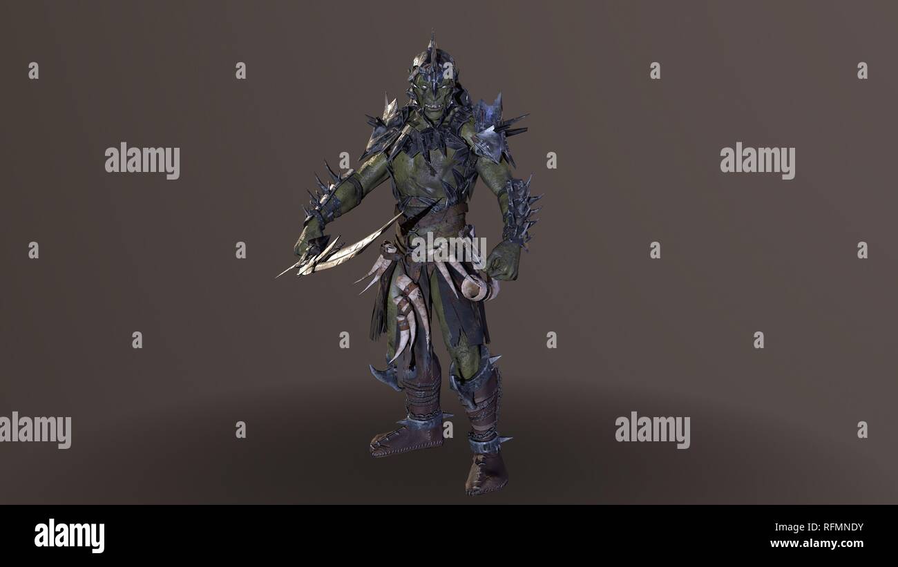 ferocious orc fighter Stock Photo - Alamy