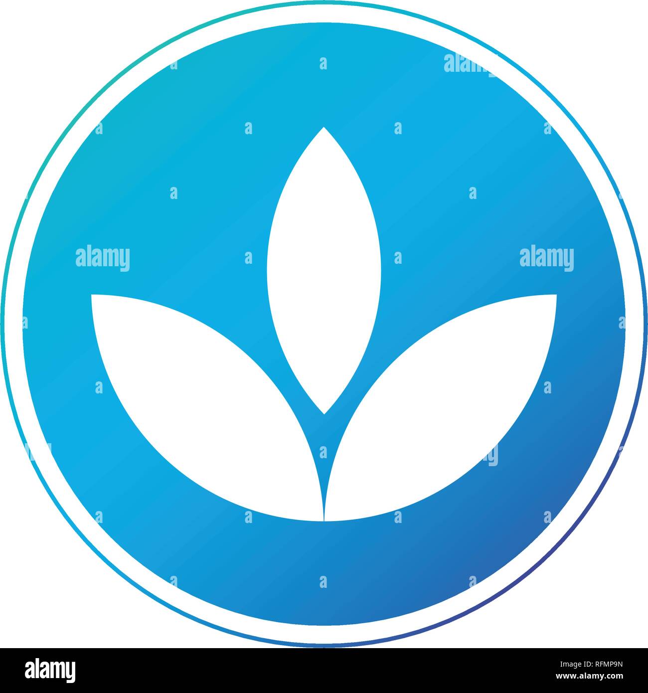 Three Green sprouts, sprigs, raw with silhouette leaf in circle. Vector ...