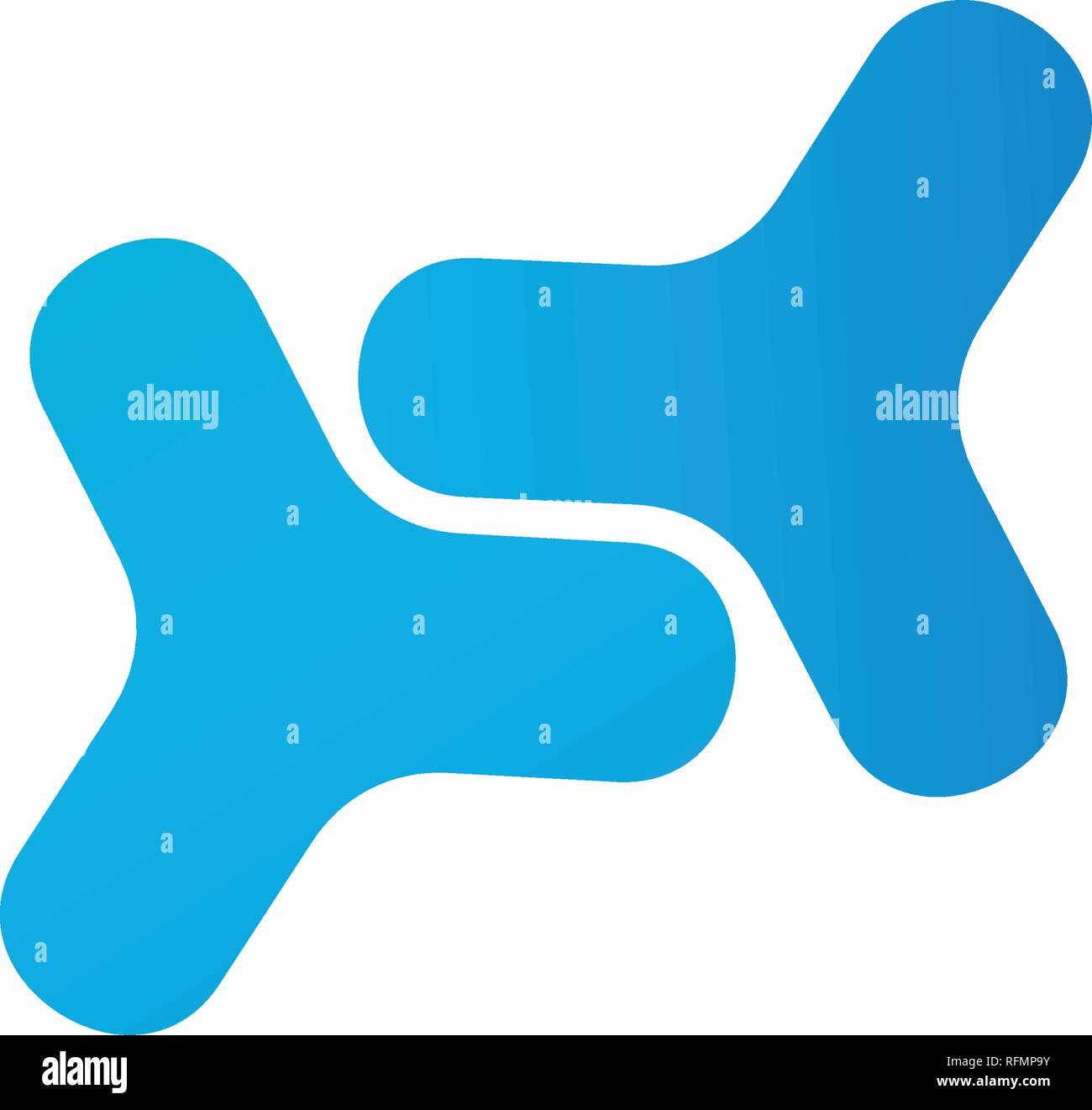 Letters Y shapes logo icon design template element in blue . vector ...