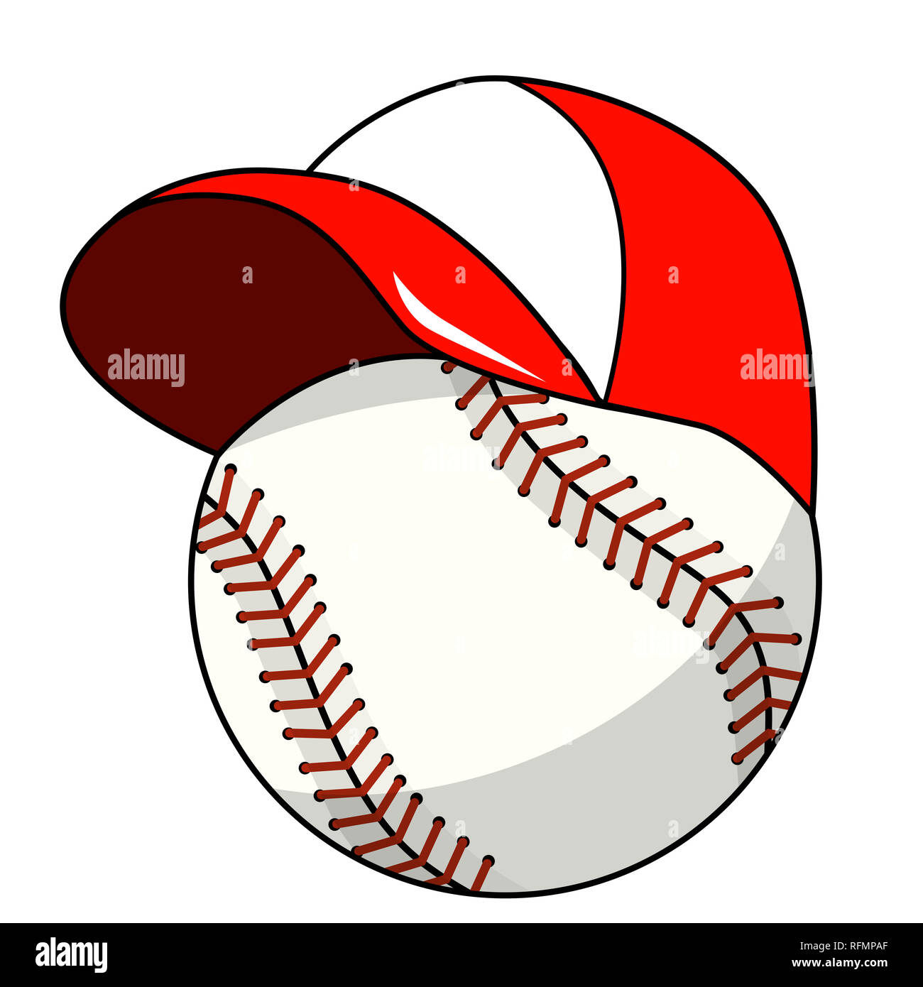 baseball ball cap character mascot cartoon vector isolated on white ...