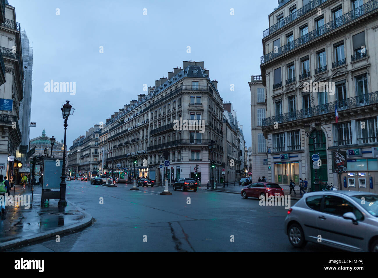 Paris, France - June 01, 2018. Paris street view with traditional ...