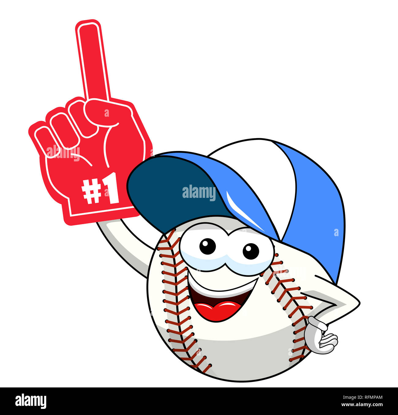 baseball ball character mascot cartoon supporter number one glove ...