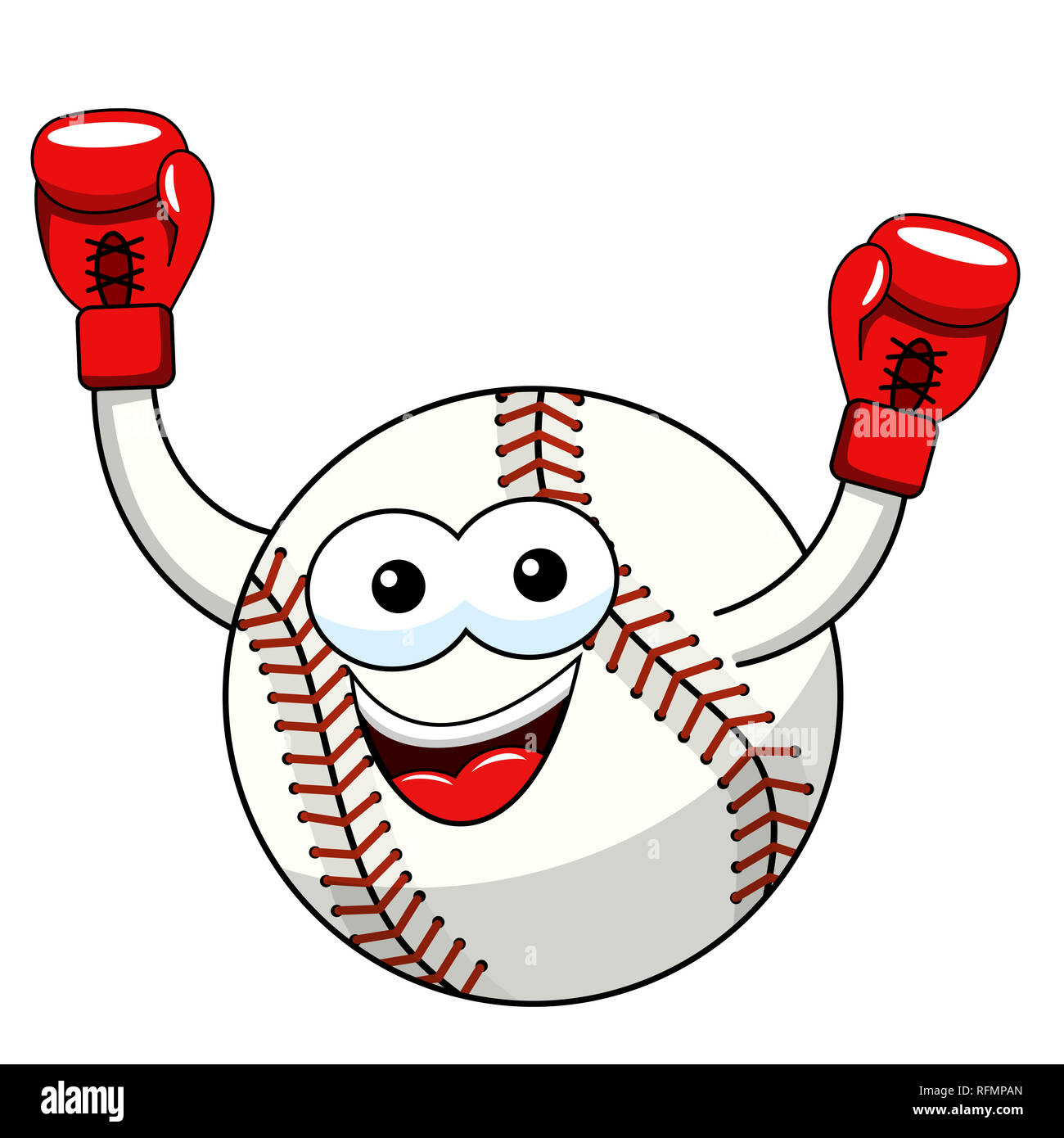 baseball ball character mascot cartoon winner boxer vector isolated on ...