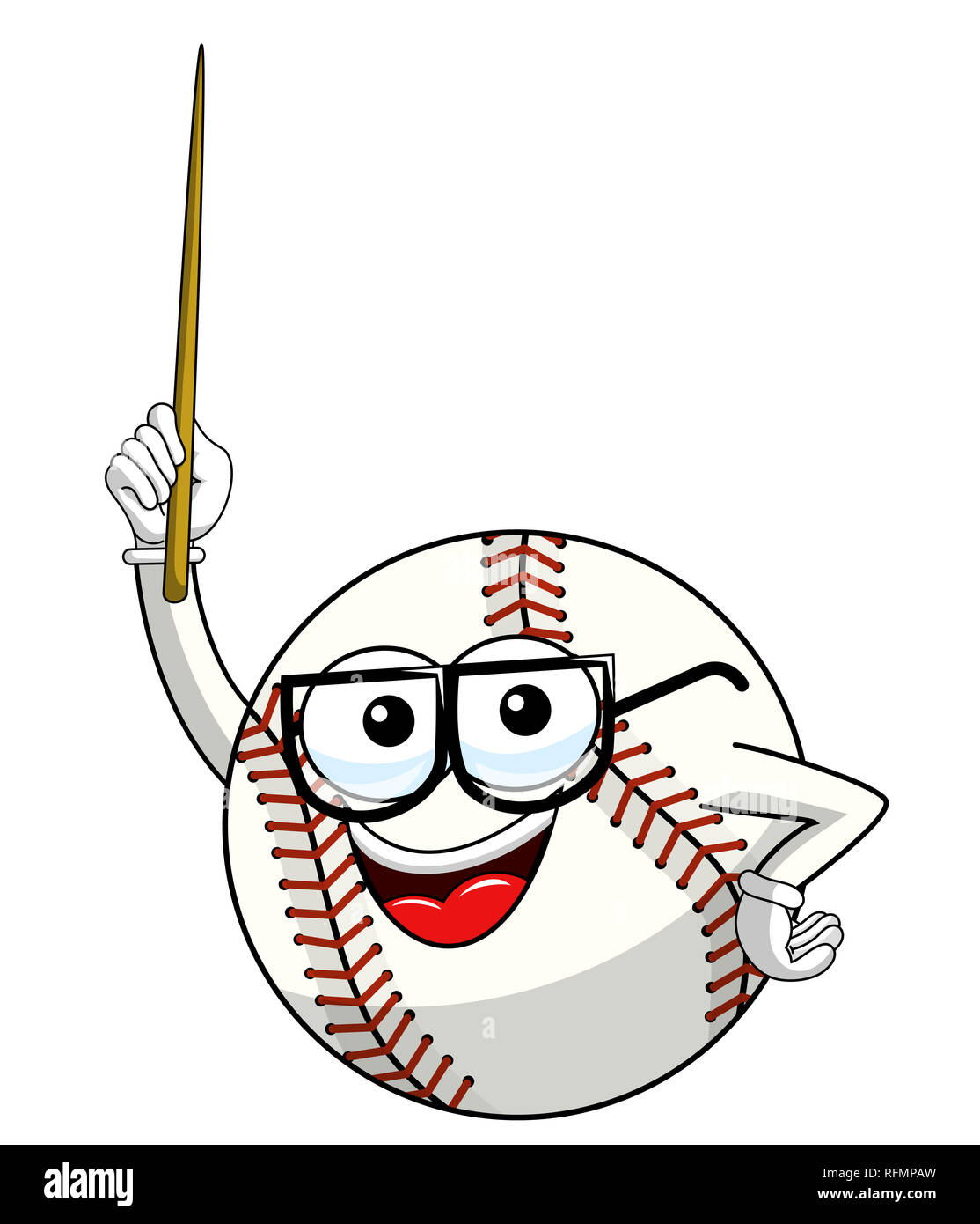 baseball ball character mascot cartoon vector teacher professor ...