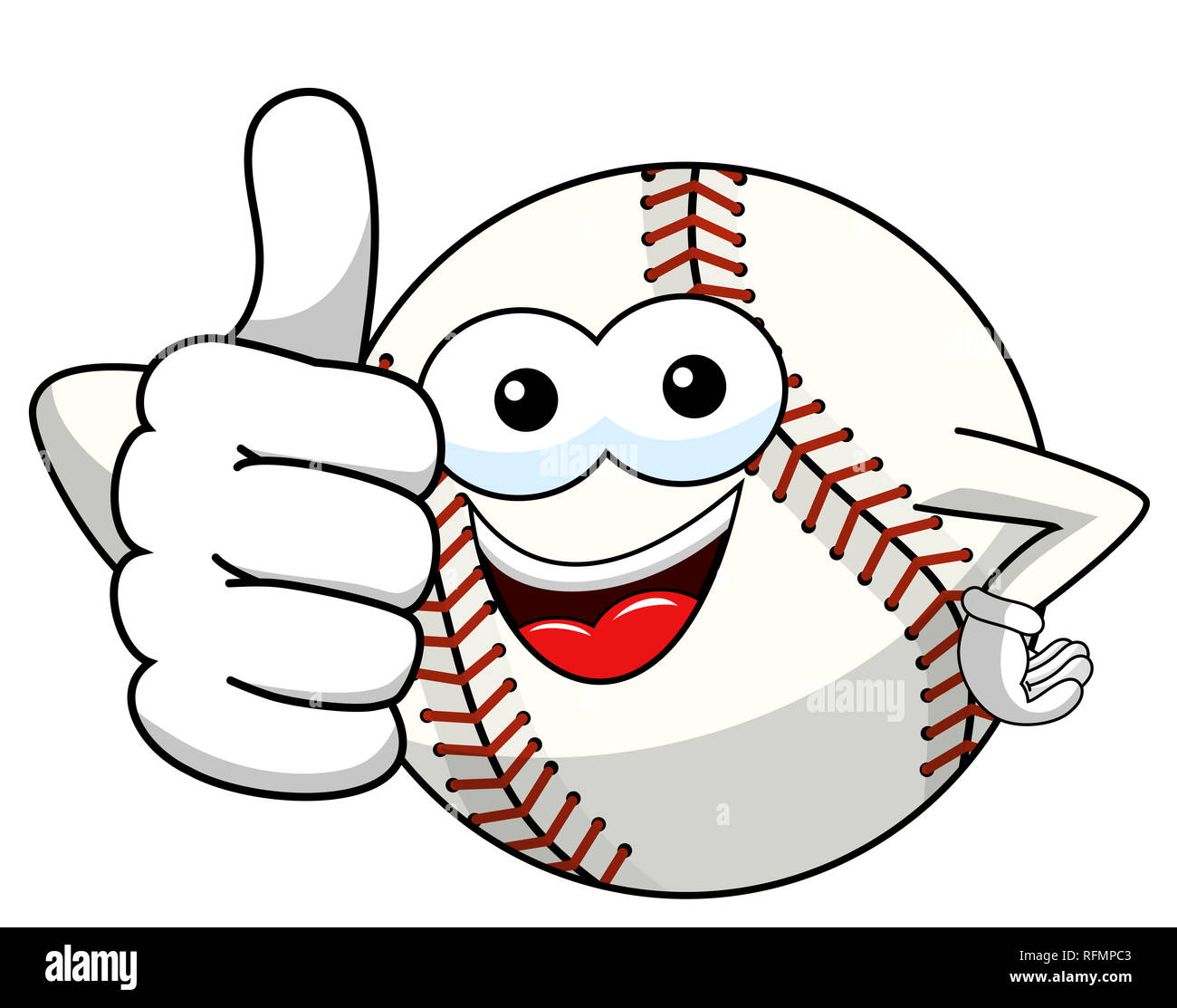 baseball ball character mascot cartoon thumb up gesture vector isolated ...