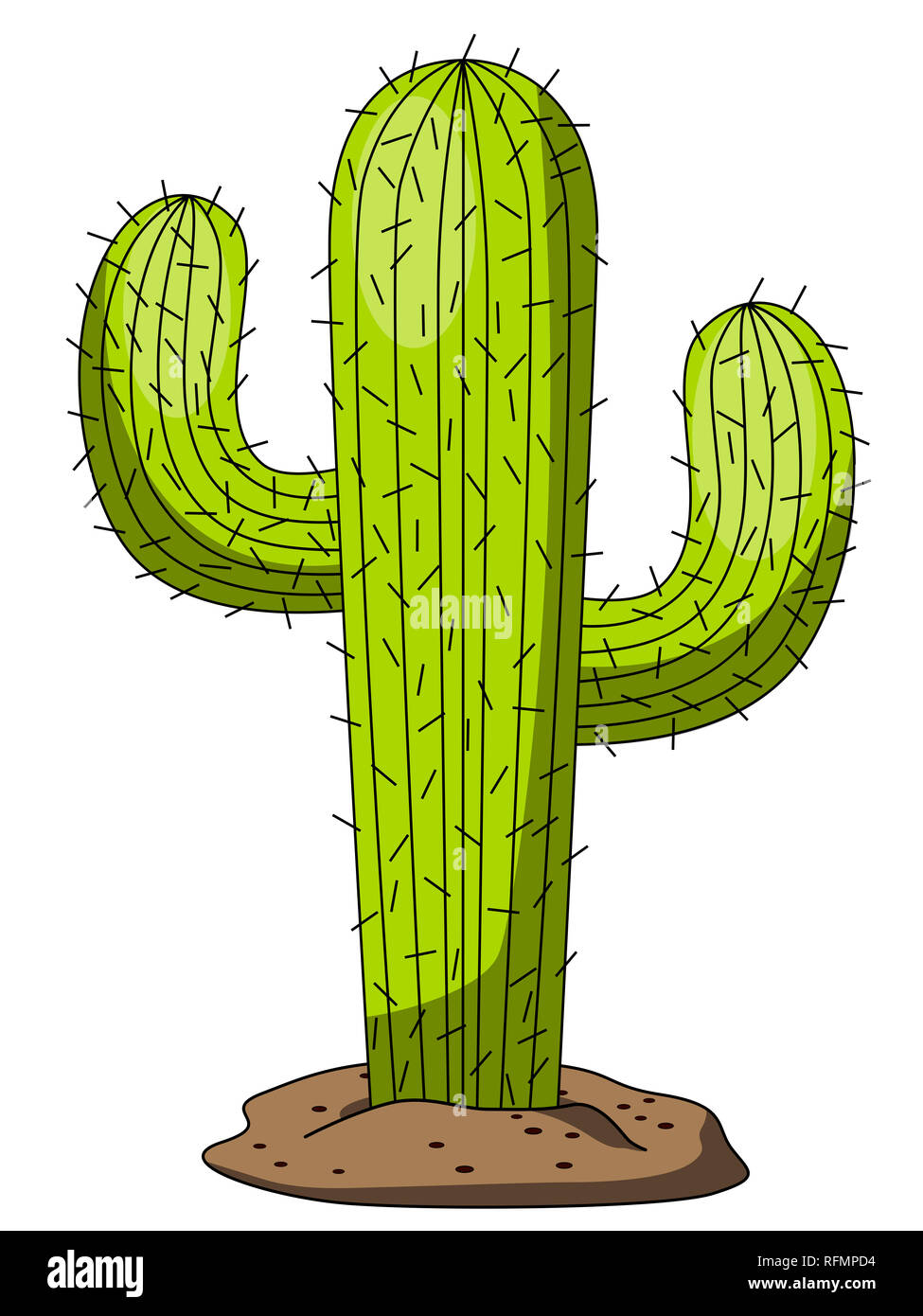 Cactus cartoon isolated on white Stock Photo - Alamy