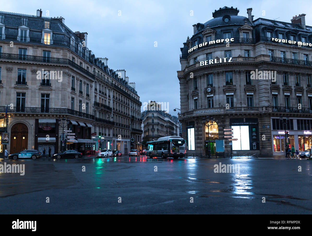 Paris, France - June 01, 2018. Paris street view with traditional ...