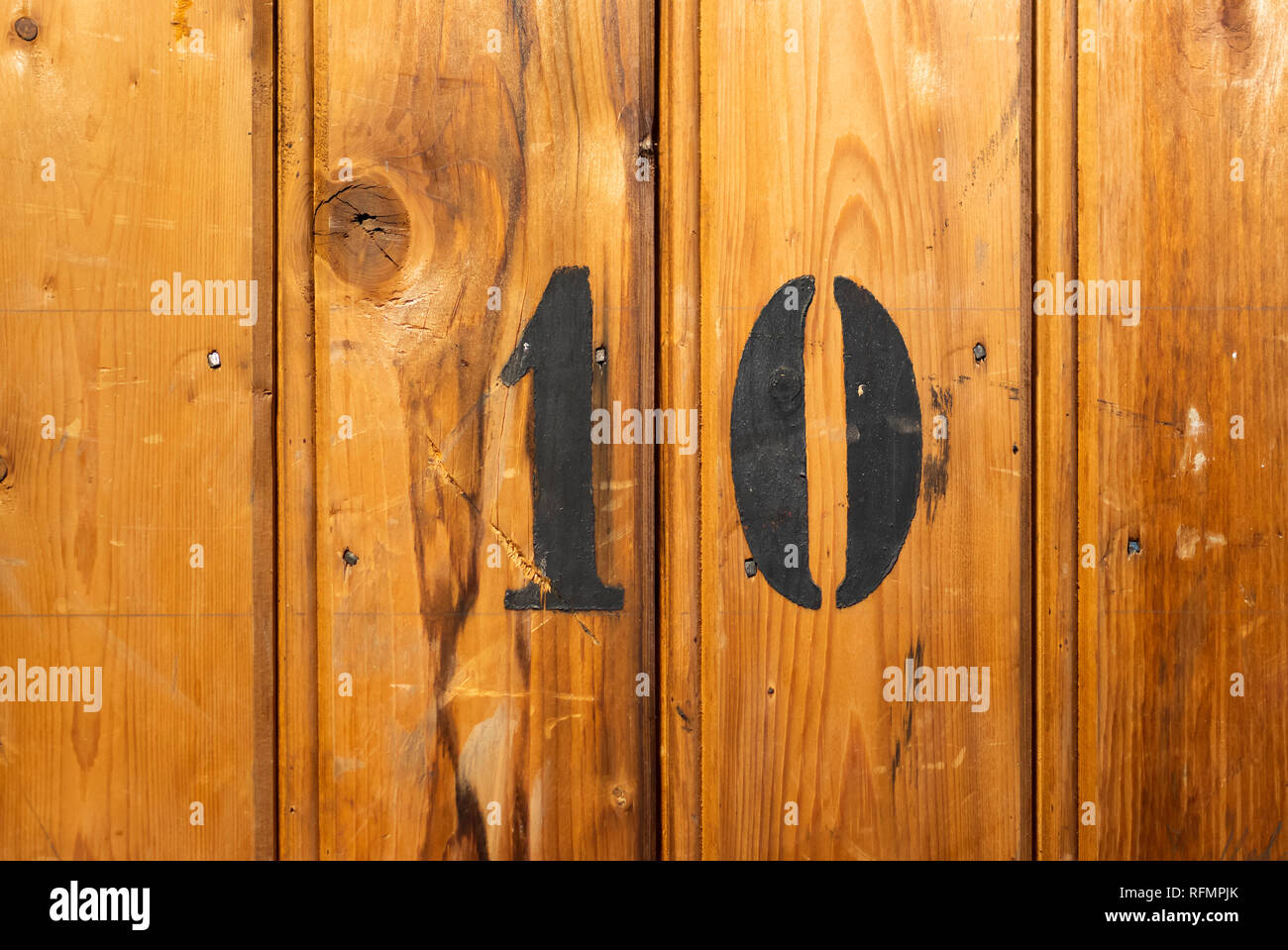 number 10 on door of storage room for tenants in century-old apartment ...