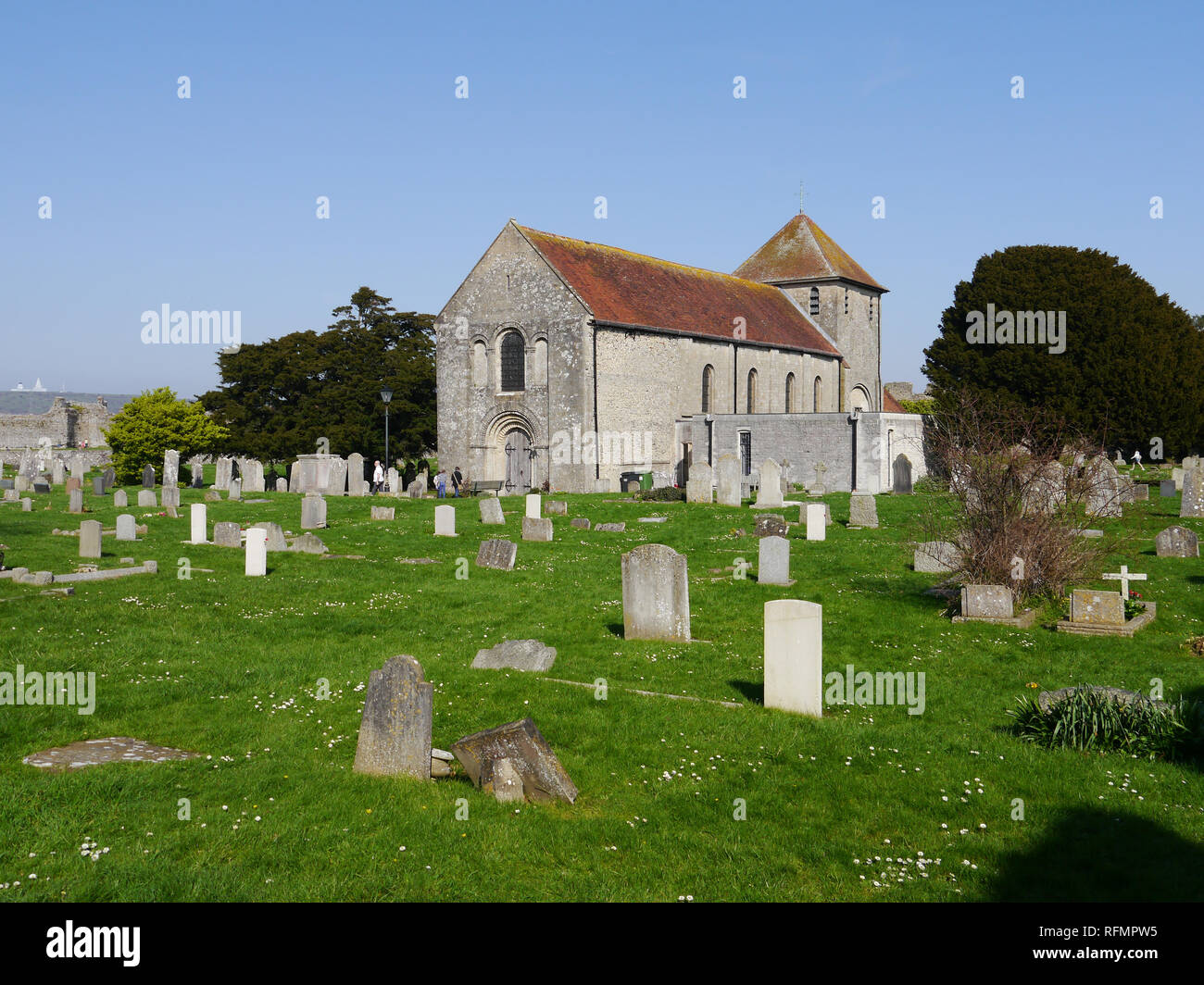 The Anglican church of St Mary's Portchester, within the grounds of ...
