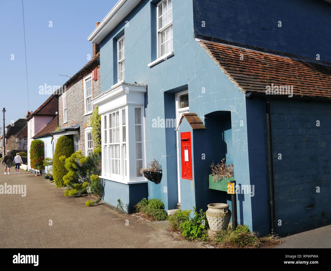 A house in the village of Portchester, England, with a Royal Mail post ...