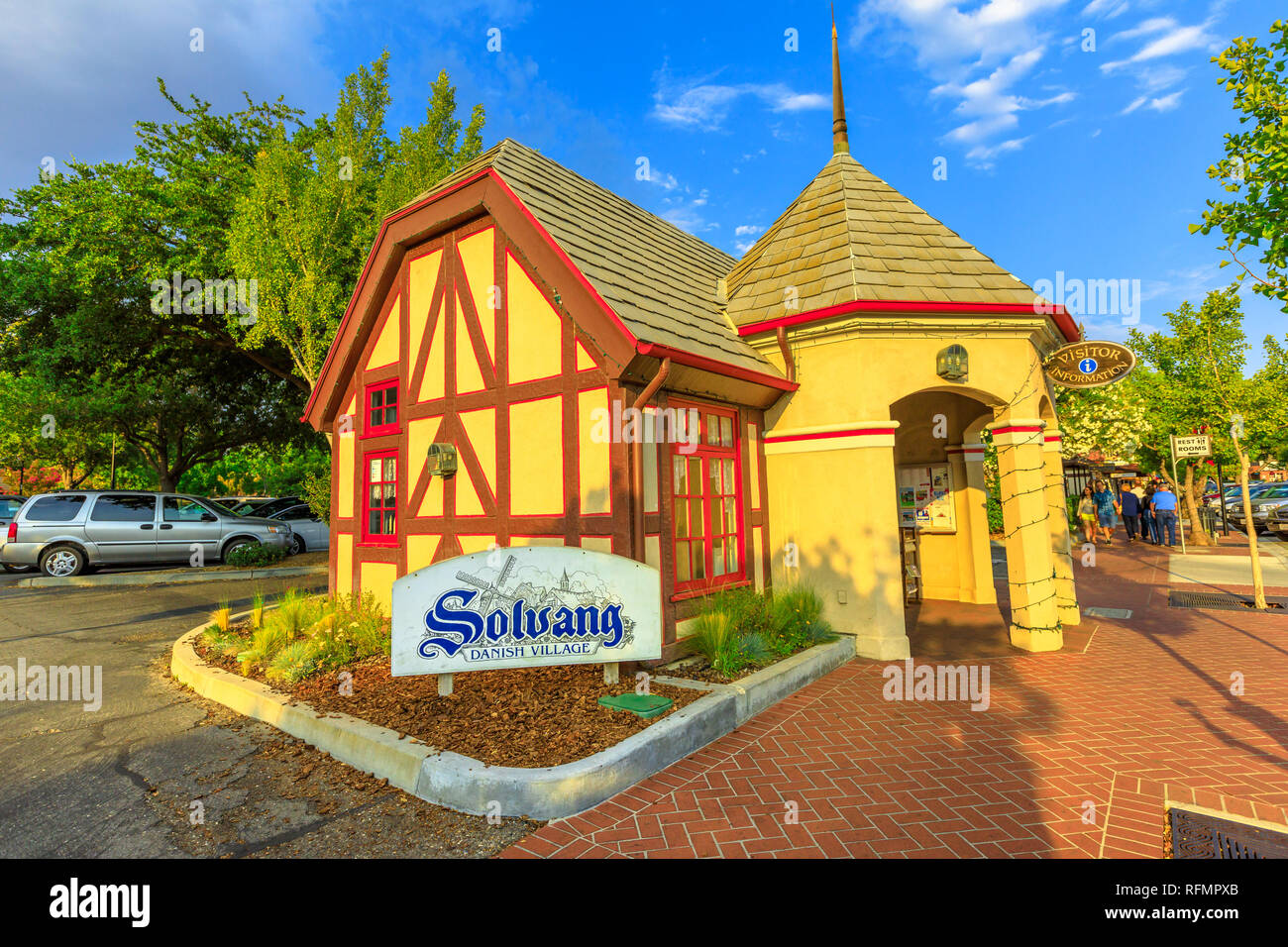 Solvang, California, United States - August 10, 2018: visitor ...