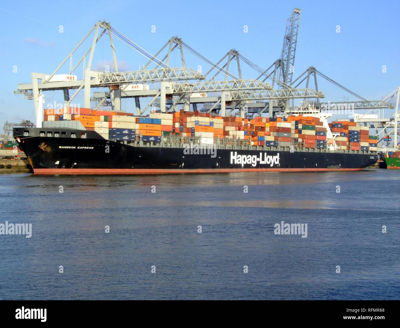 Bangkok Express, at the Amazone harbour, Port of Rotterdam, Holland 25 ...