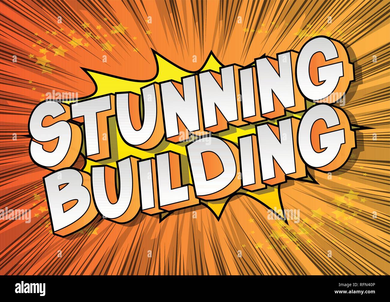 Stunning Building - Vector illustrated comic book style phrase on ...