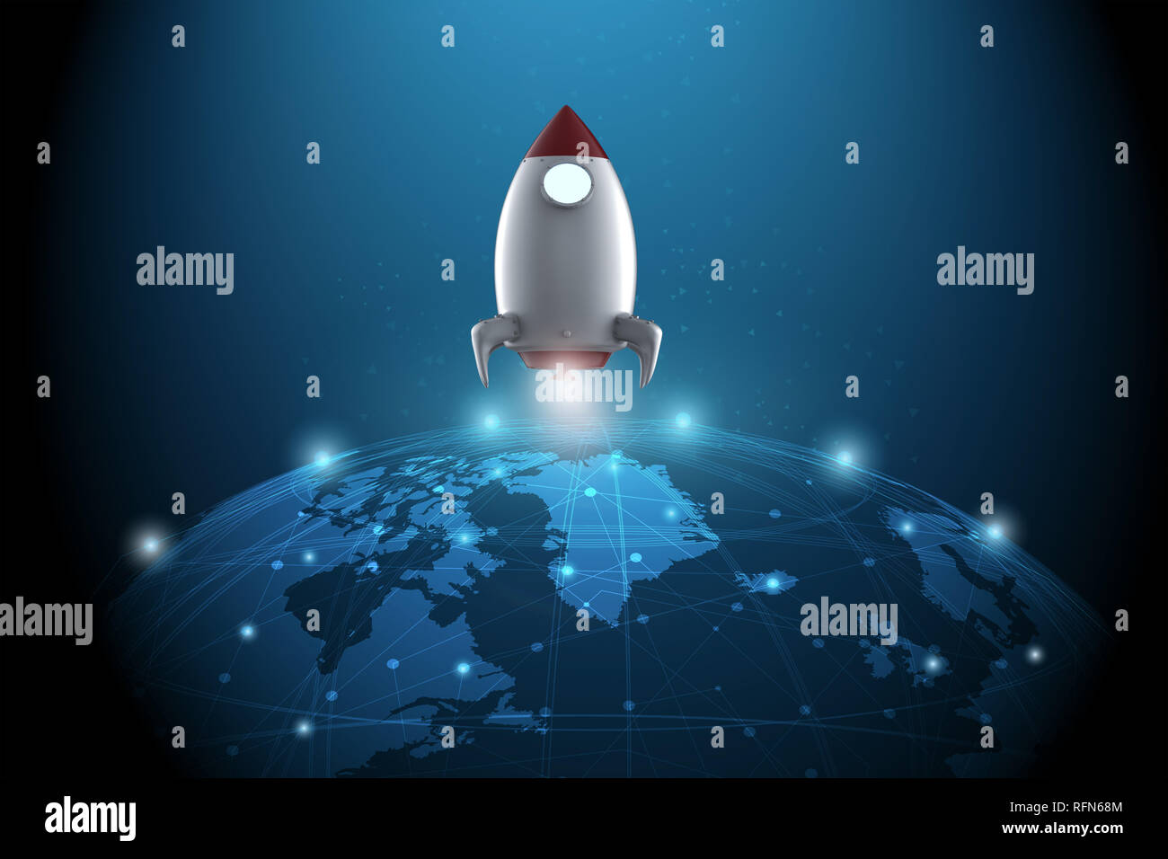3d rendering space shuttle launch from world Stock Photo - Alamy