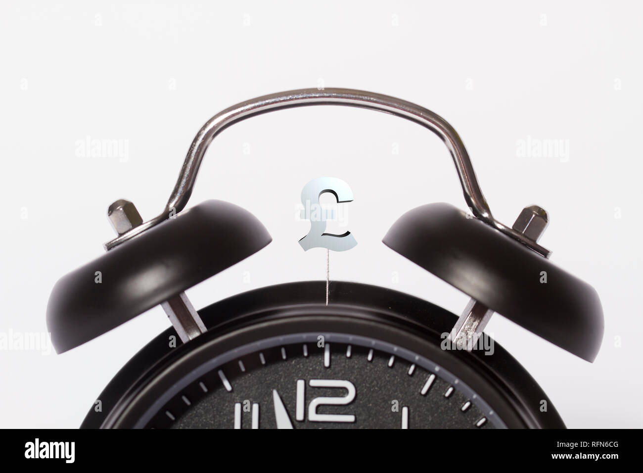 Alarm clock and pound sterling, time is money Stock Photo - Alamy