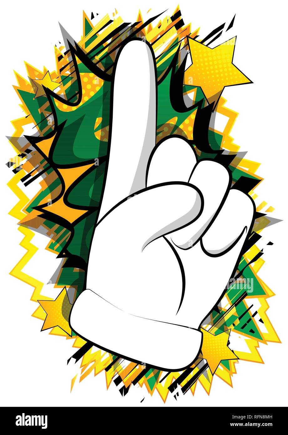 Vector cartoon hand making a point. Illustrated hand expression ...