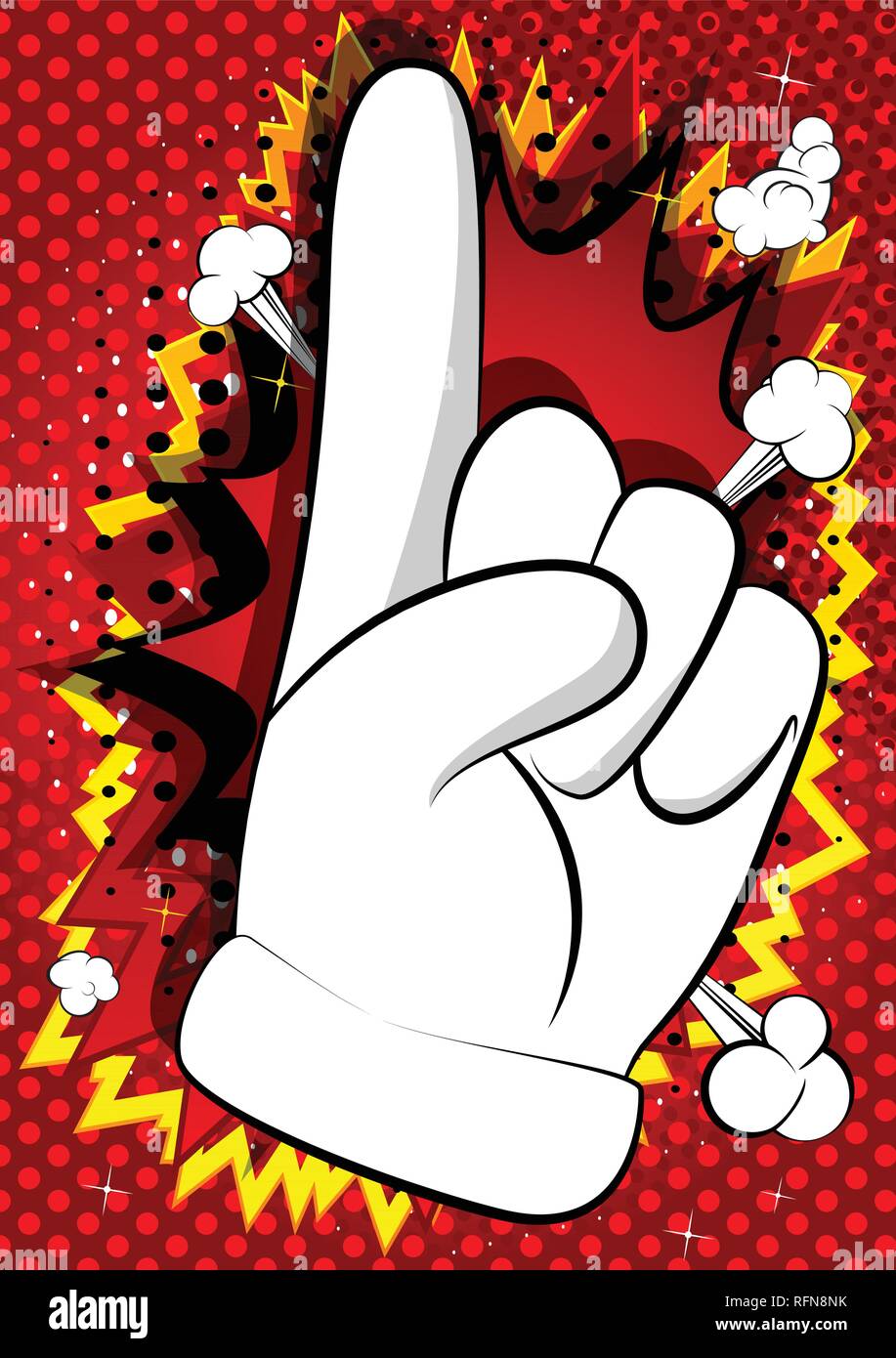 Vector cartoon hand making a point. Illustrated hand expression ...