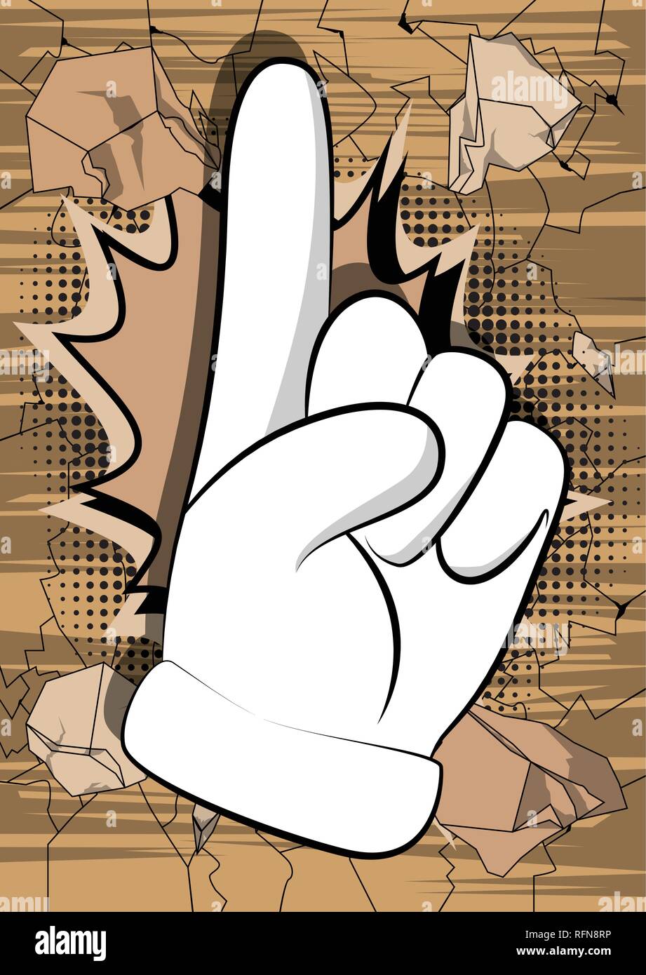 Vector cartoon hand making a point. Illustrated hand expression ...