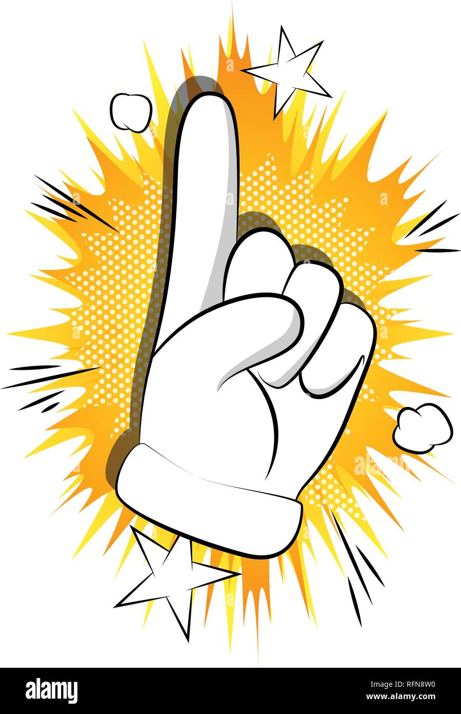 Vector cartoon hand making a point. Illustrated hand expression ...