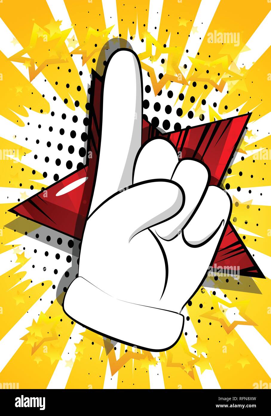 Vector cartoon hand making a point. Illustrated hand expression ...