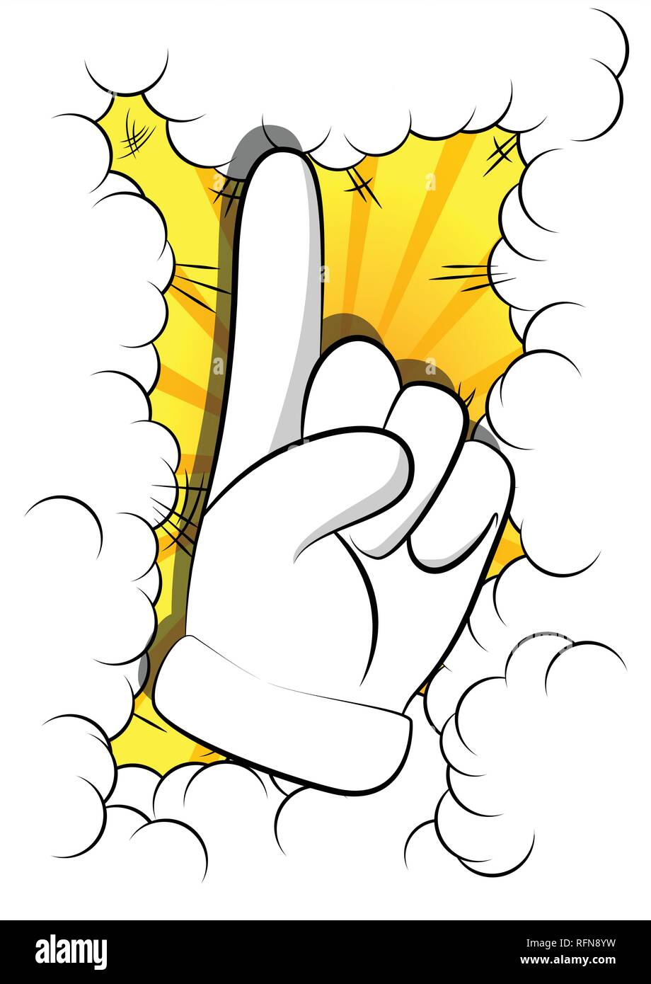 Vector cartoon hand making a point. Illustrated hand expression ...
